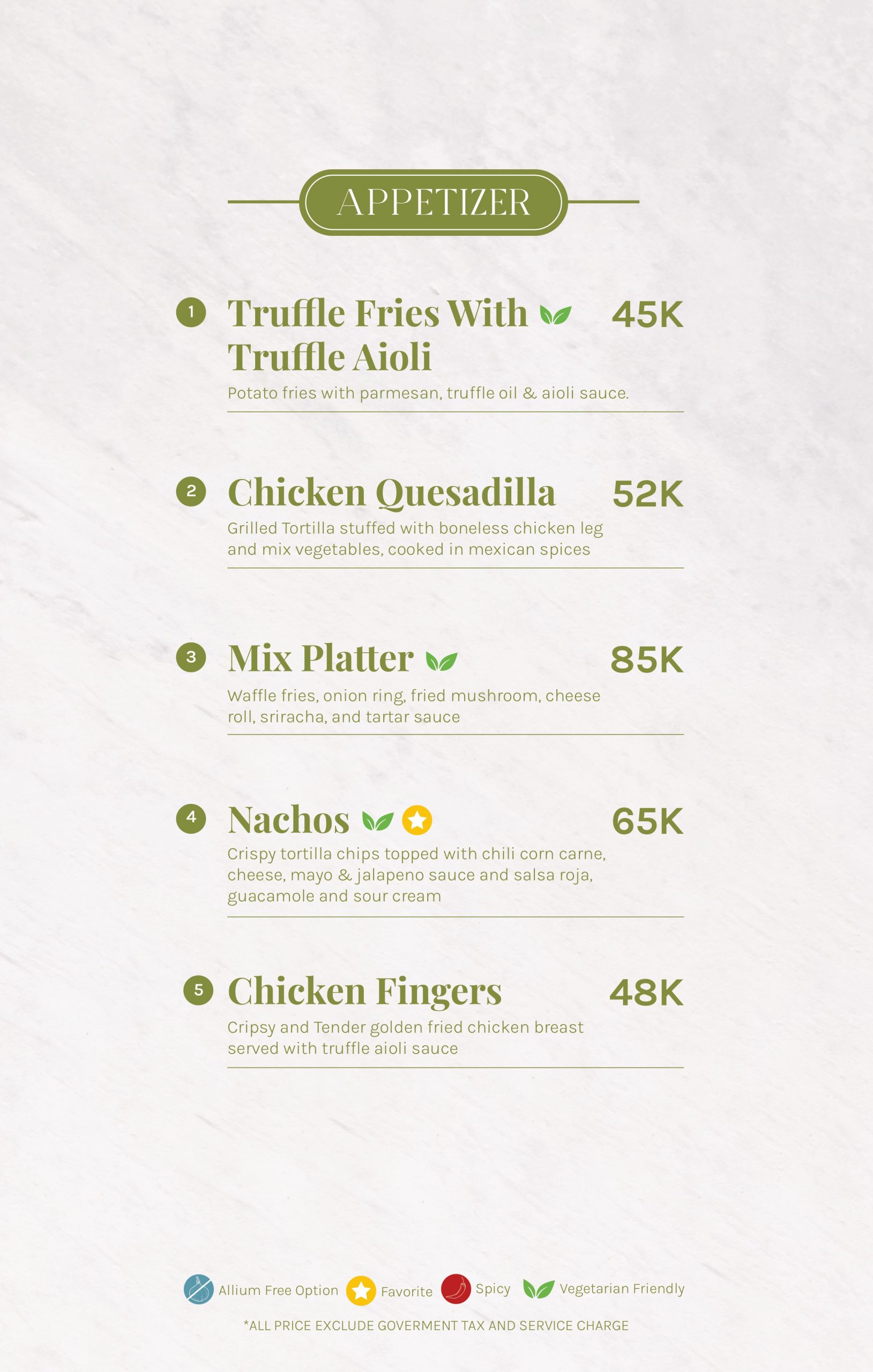 Menu | Naughty Olive